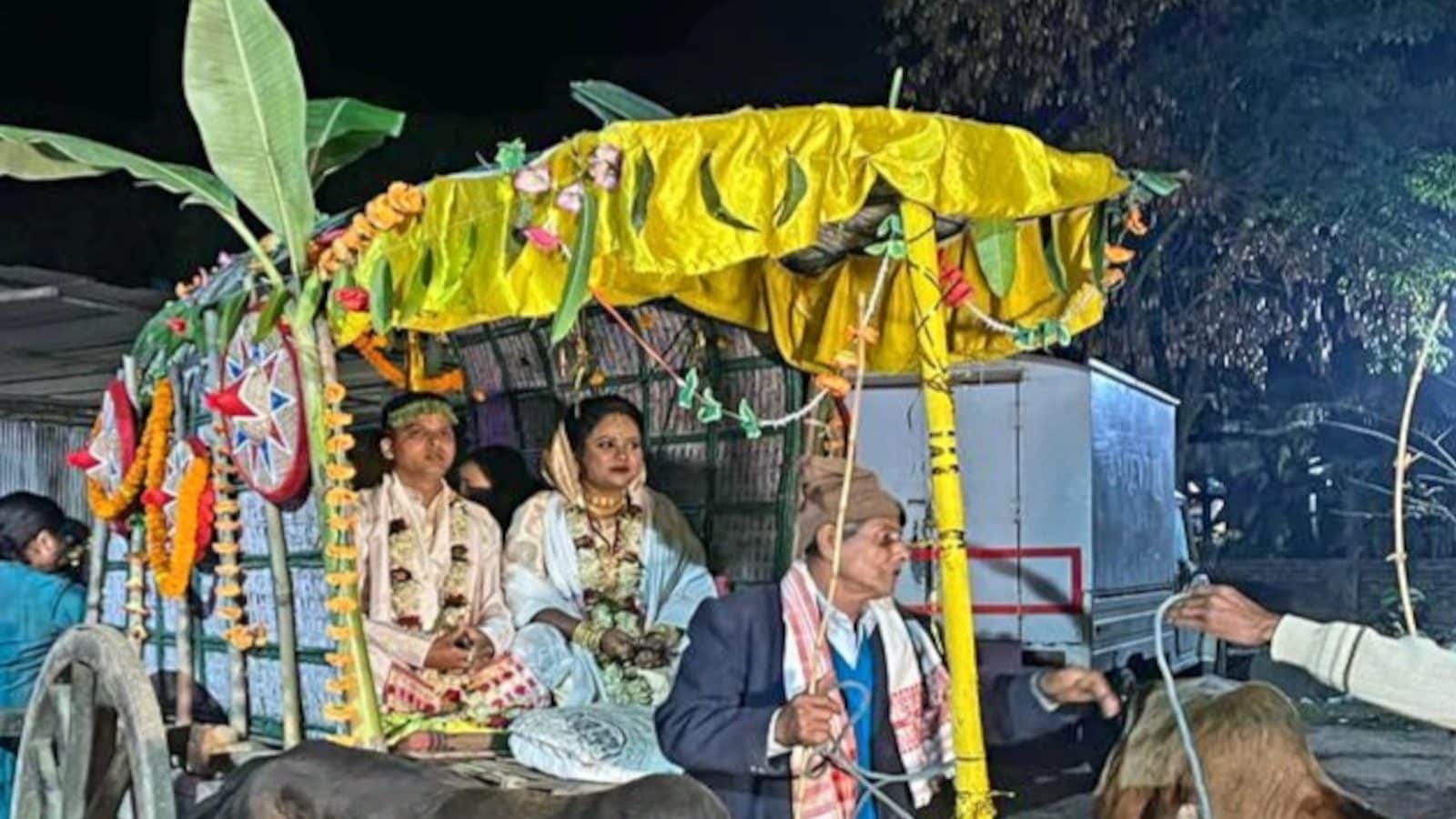 couple shows assamese traditional marriage rituals in jorhat teok ...