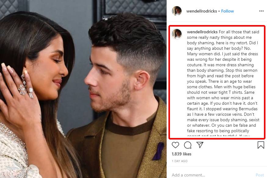 Fashion Designer Wendell Rodricks on Priyanka Chopra Grammy dress There ...