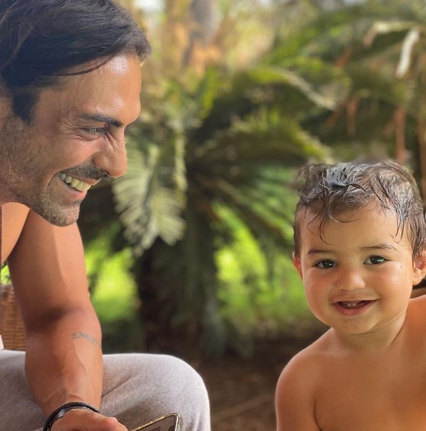 Arjun Rampal and Gabriella Demetriades introduces their son Arik to the ...