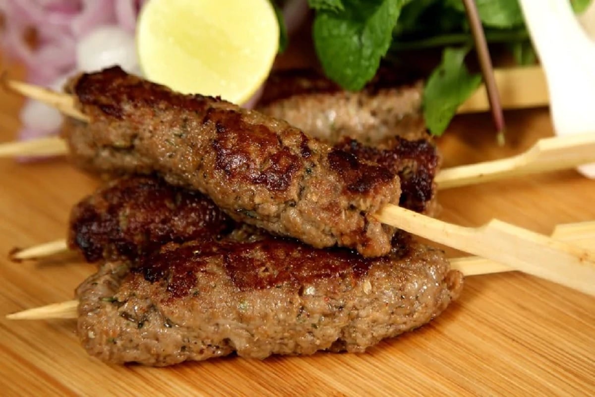 Mutton Seekh Kebab Recipe made with mutton and spices for snacks at ...
