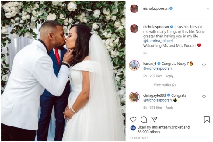 पंजाब किंग्स के बल्लेबाज ने की शादी, बोले- 'मिस्टर और मिसेज पूरन का ...