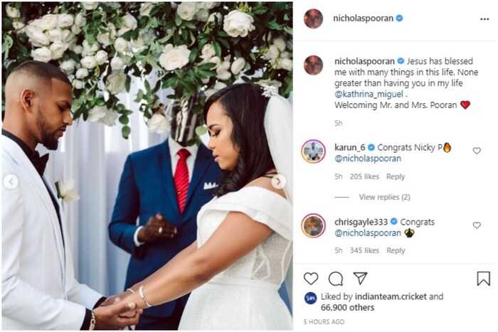 पंजाब किंग्स के बल्लेबाज ने की शादी, बोले- 'मिस्टर और मिसेज पूरन का ...