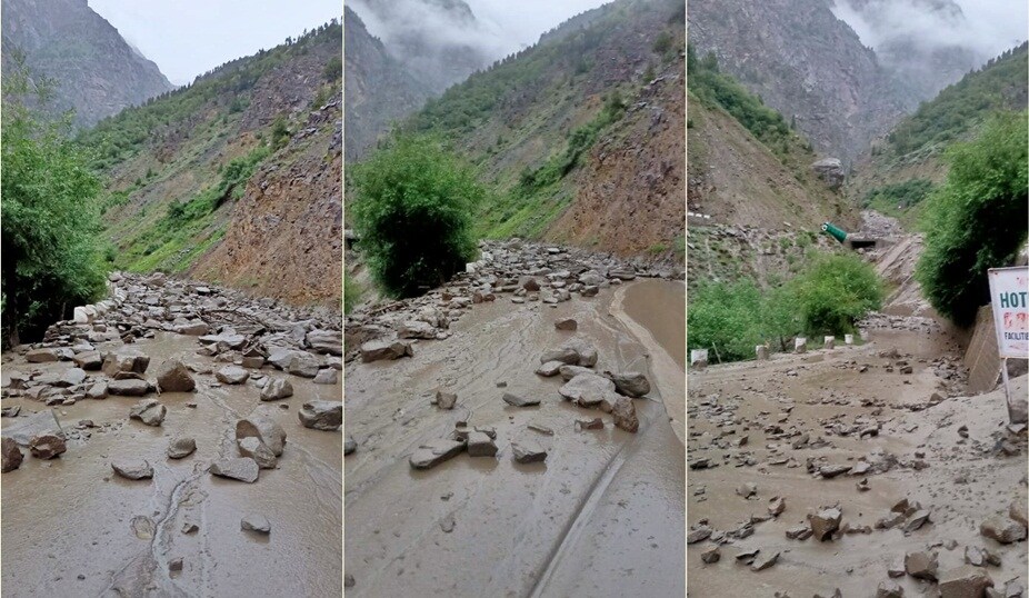 Heavy rain in Himachal flash flood in lahaul spiti one dead 10 missing two nh closed red alert ...