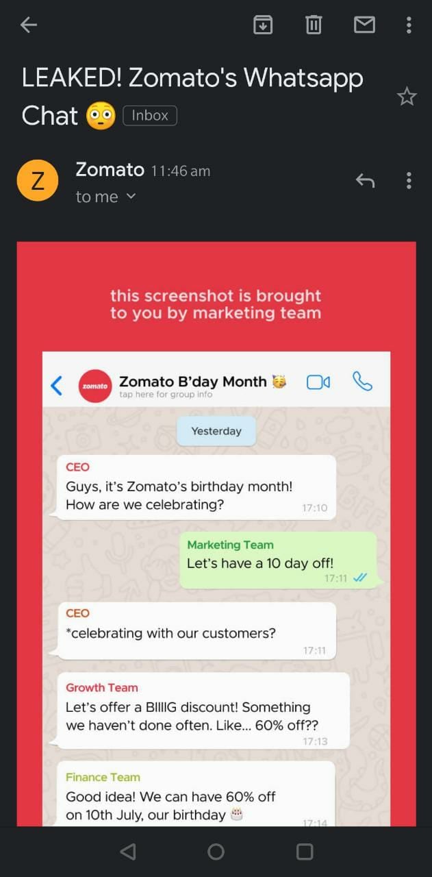 Zomato Chat Leaked: लीक हो गई जोमैटो की एक दम प्राइवेट व्हाट्सऐप चैट ...