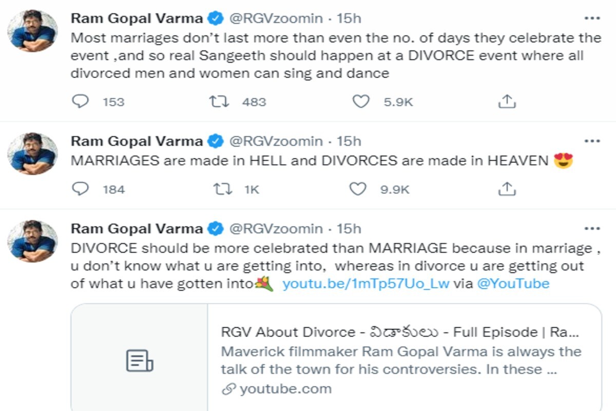 Ram Gopal Verma ने की शादी की नरक और तलाक की स्वर्ग से तुलना कभी खुद