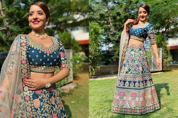 मांग टीका, बड़ी ईयरिंग्स और डीप नेक ब्लाउज, बंगाली 'बौदी' के स्टाइल में ...