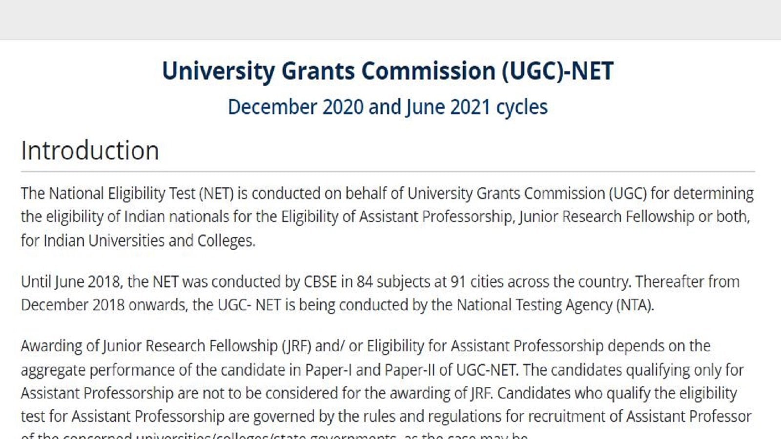 UGC NET 2021 : यूजीसी नेट फेज-2 में इन विषयों की होगी परीक्षा, देखें ...