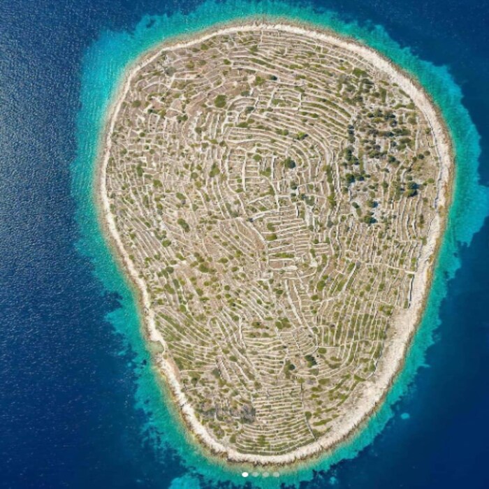 Croatian island that looks like a giant fingerprint walls built by ...