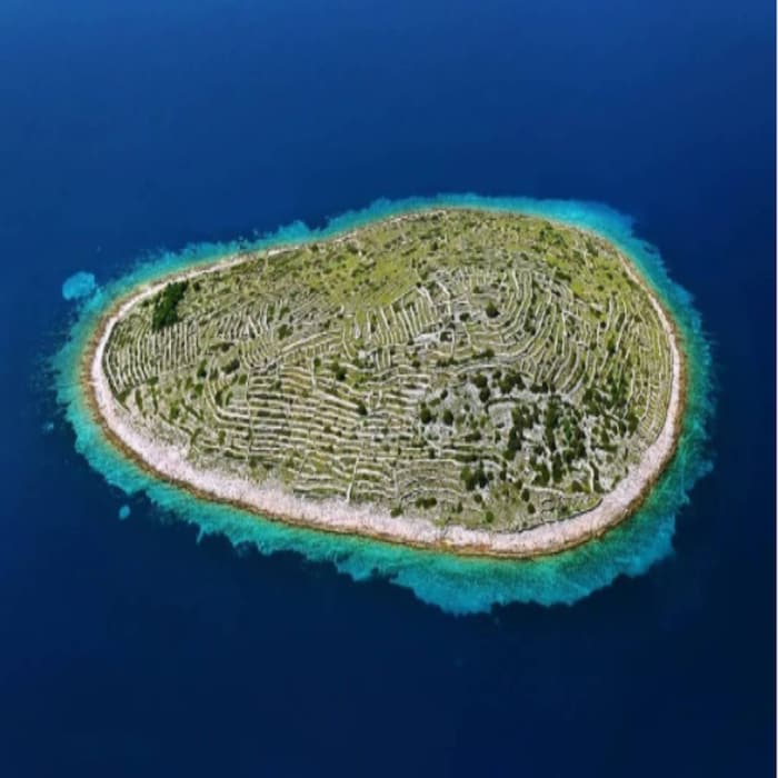 Croatian island that looks like a giant fingerprint walls built by ...