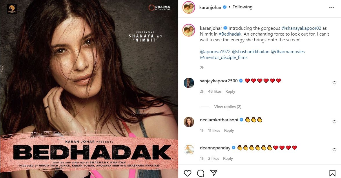 Karan Johar revealed his new film Bedhadak and introduces Shanaya ...