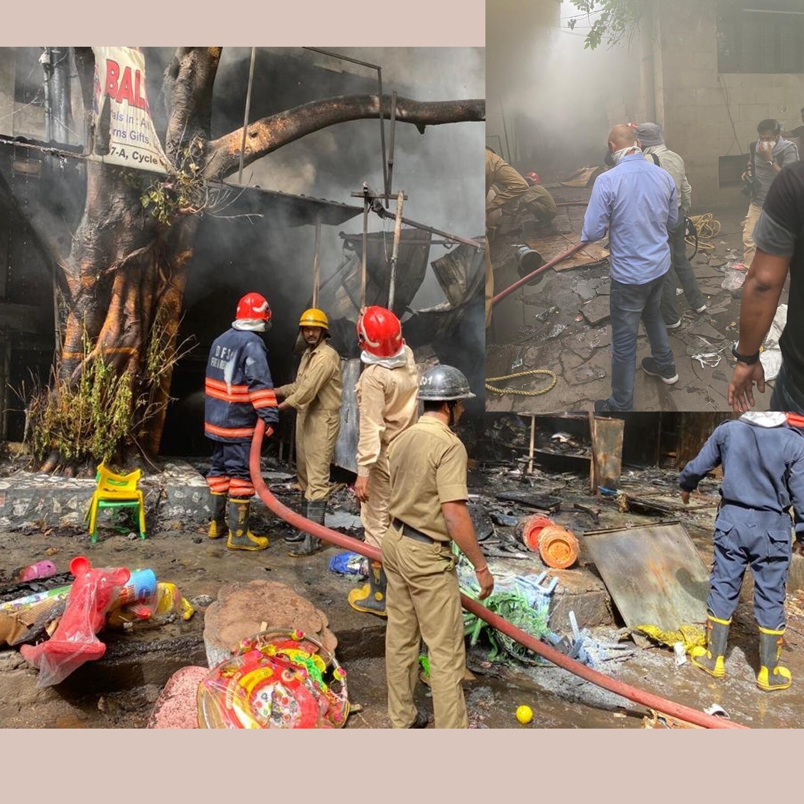 दिल्ली: झंडेवालान साइकिल मार्केट में लगी भीषण आग, दमकल की 27 गाड़ियां ...