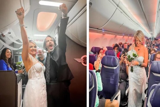 कपल ने हवा में रचाई शादी, पायलट ने दी इज़ाजत और उड़ते विमान में हुई ...