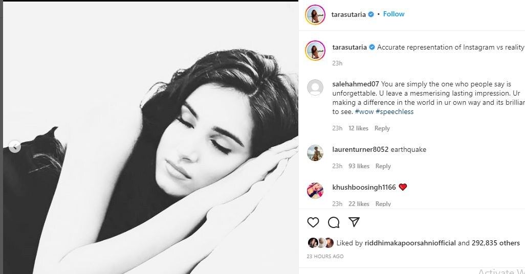 तारा सुतारिया ने 'Instagram Vs Reality' से कराया रूबरू, फोटो देखकर ...