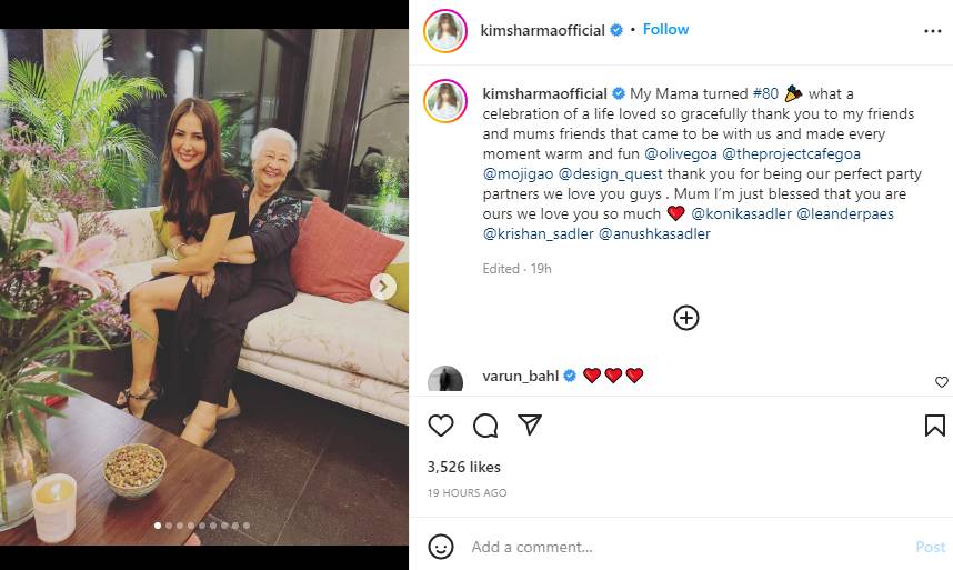 किम शर्मा ने बॉयफ्रेंड लिएंडर पेस संग मनाया मां का 80वां जन्मदिन ...