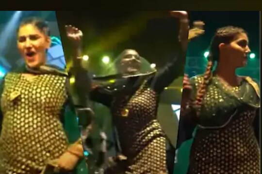 VIDEO: 'बैरन' बनकर सपना चौधरी ने स्टेज पर लगाए ठुमके, नागिन सी लहराई ...