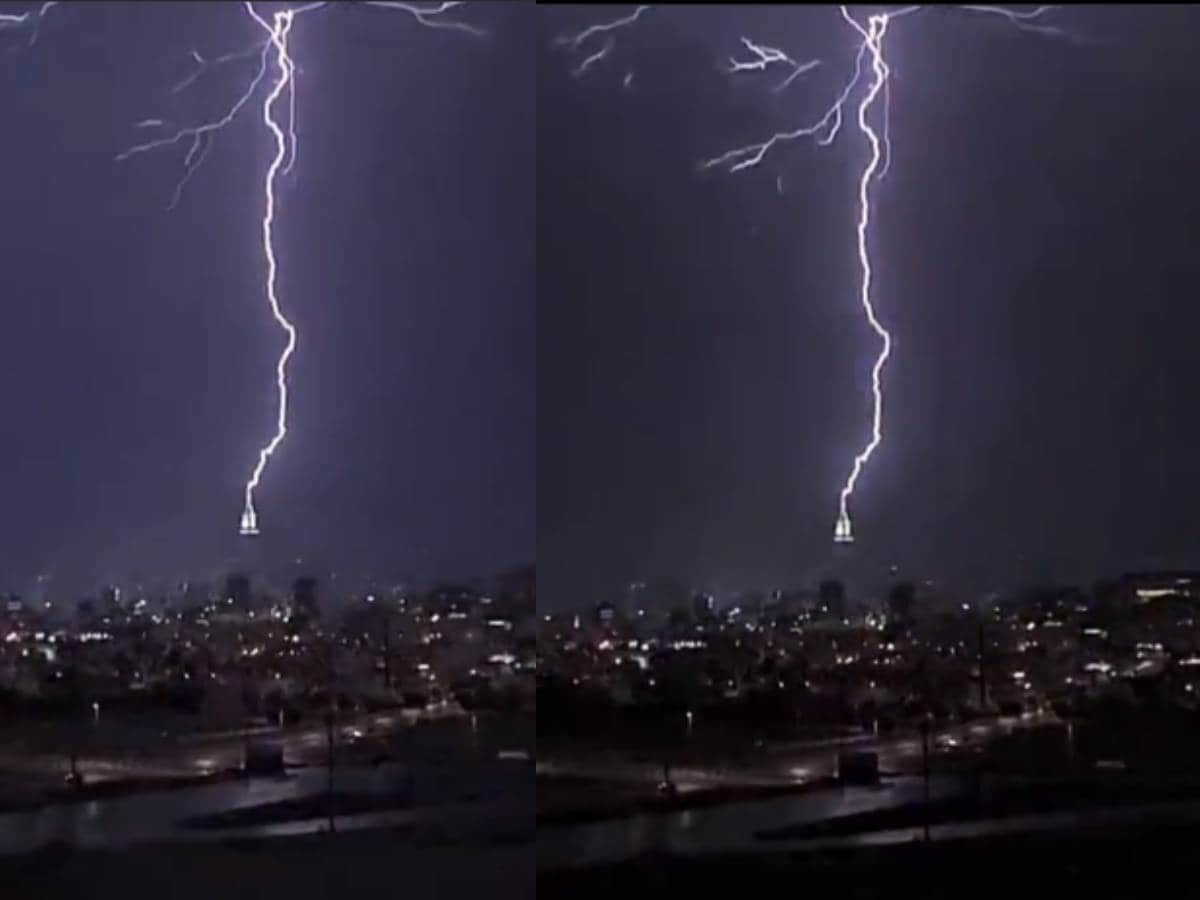 Video : कभी देखी है आसमान से गिरती हुई बिजली ? कुछ ऐसा होता है नज़ारा ...