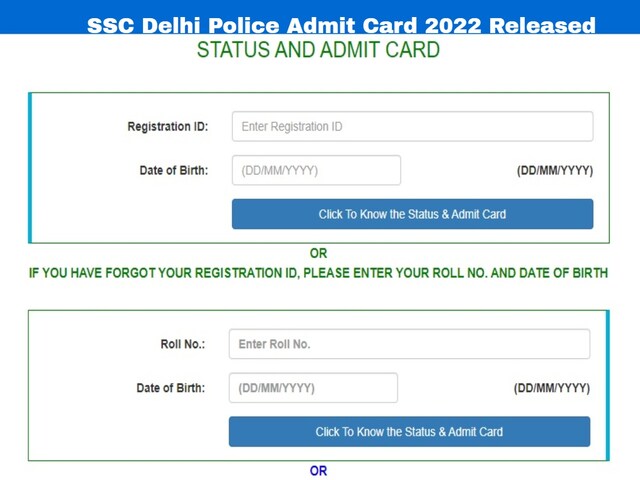 SSC Delhi Police Admit Card 2022 Released: दिल्ली पुलिस हेड कांस्टेबल ...