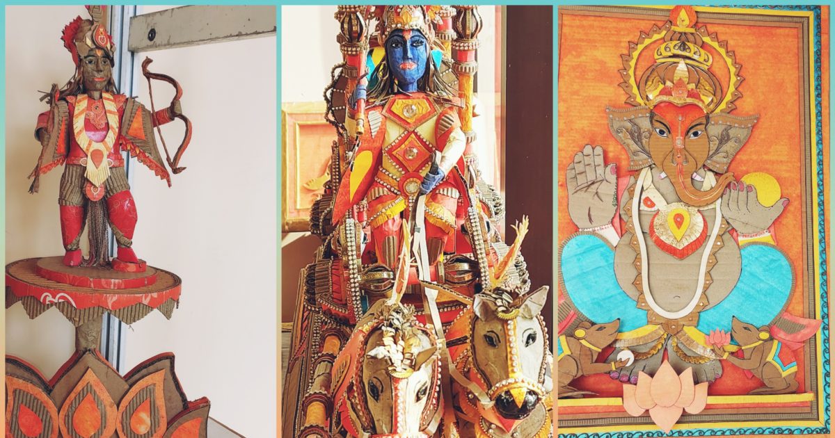 बेकार गत्ता लखनऊ के नितिन विश्वकर्मा के लिए बना खास, आप भगवान की तस् ...