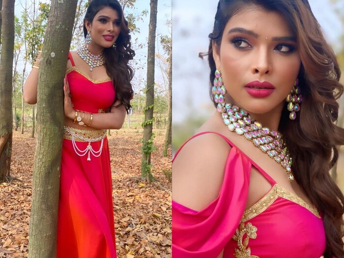 पिंक ड्रेस में ग्लैमरस दिखीं महिमा गुप्ता बोलीं- 'मुझे मत देखो' तो ...