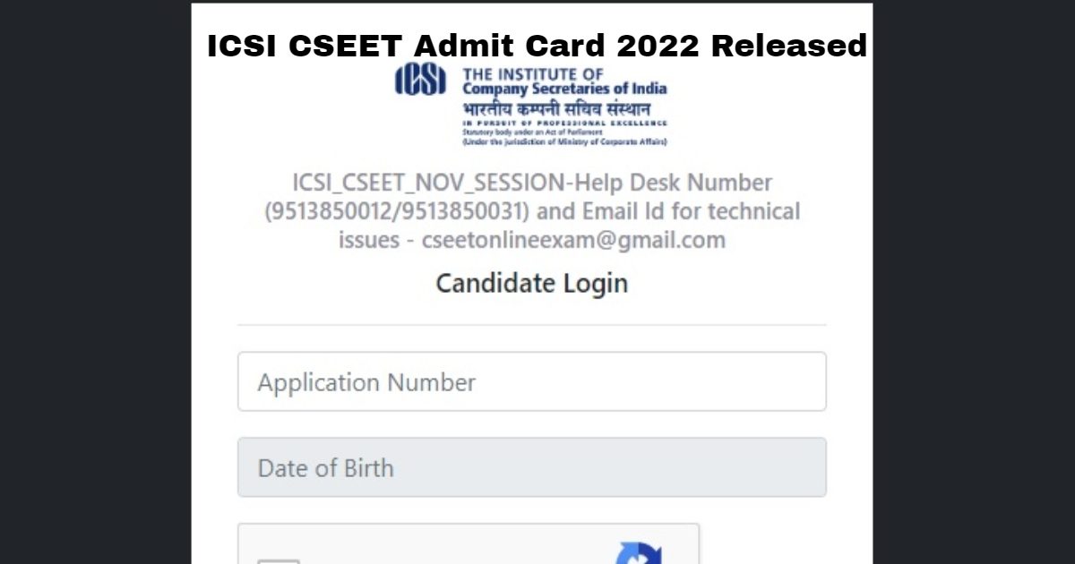 ICSI CSEET Admit Card 2022 Released: जारी हुआ ICSI CSEET 2022 का एडमिट ... ICSI CSEET Admit Card 2022 Released: जारी हुआ ICSI CSEET 2022 का एडमिट ...