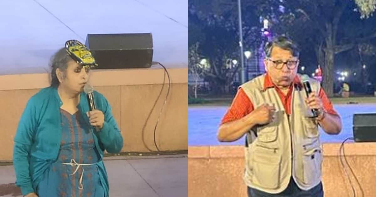 साहित्यकार क्षमा शर्मा ने लगाया मुखौटा, राजीव तांबे निकालने लगे भूत की ...