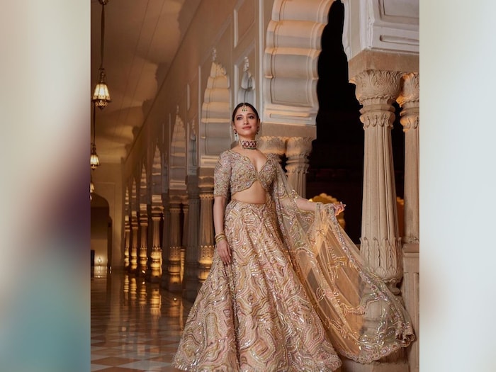 PICS: शादी की खबरों के बीच आया तमन्ना भाटिया का वेडिंग लुक, ब्लू लहंगे ...