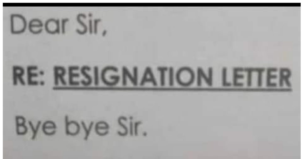 Resign letter: दुनिया का सबसे छोटा रेजिग्नेशन लेटर! 3 शब्द लिखकर छोड़ ...