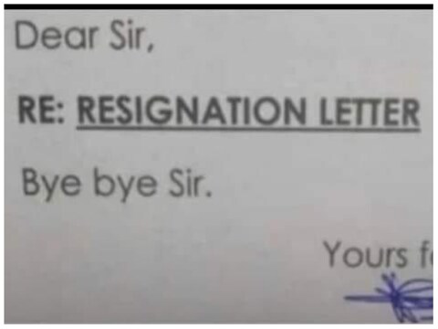 Resign letter: दुनिया का सबसे छोटा रेजिग्नेशन लेटर! 3 शब्द लिखकर छोड़ ...