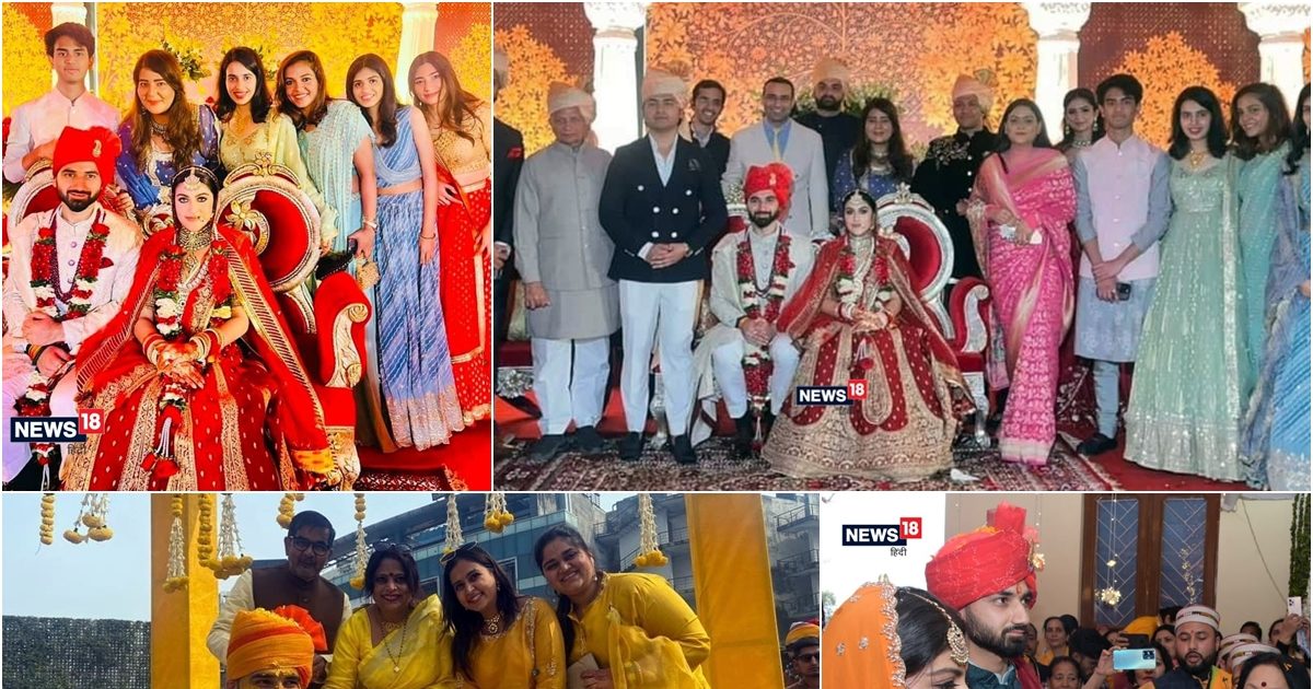 PICS: BJP अध्यक्ष JP नड्डा के बेटे हरीश ने रिद्धि संग लिए 7 फेरे ...