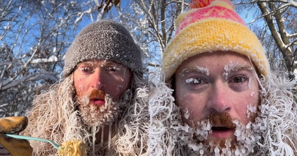 खाने से पहले जम गए नूडल्स, दाढ़ी से लेकर पलकों तक में बर्फ, VIDEO देख ...