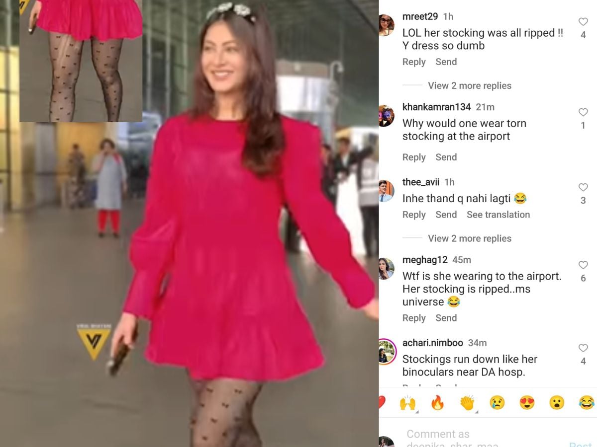What! उर्वशी रौतेला फटी Stockings पहनकर पहुंच गईं एयरपोर्ट, कैमरा देख ...