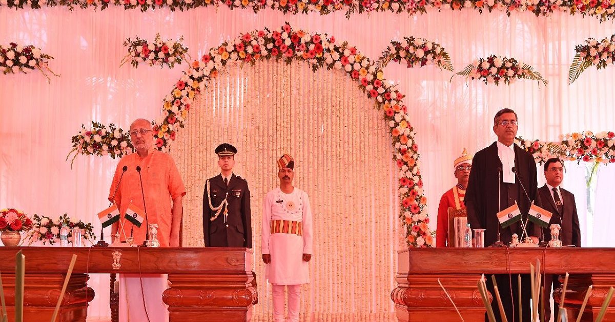 Jharkhand 11th Governor CP Radhakrishnan took oath CM Hemant Soren congratulated - झारखंड के ...