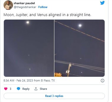 Moon venus and jupiter created perfect trifecta twiteer users shares ...