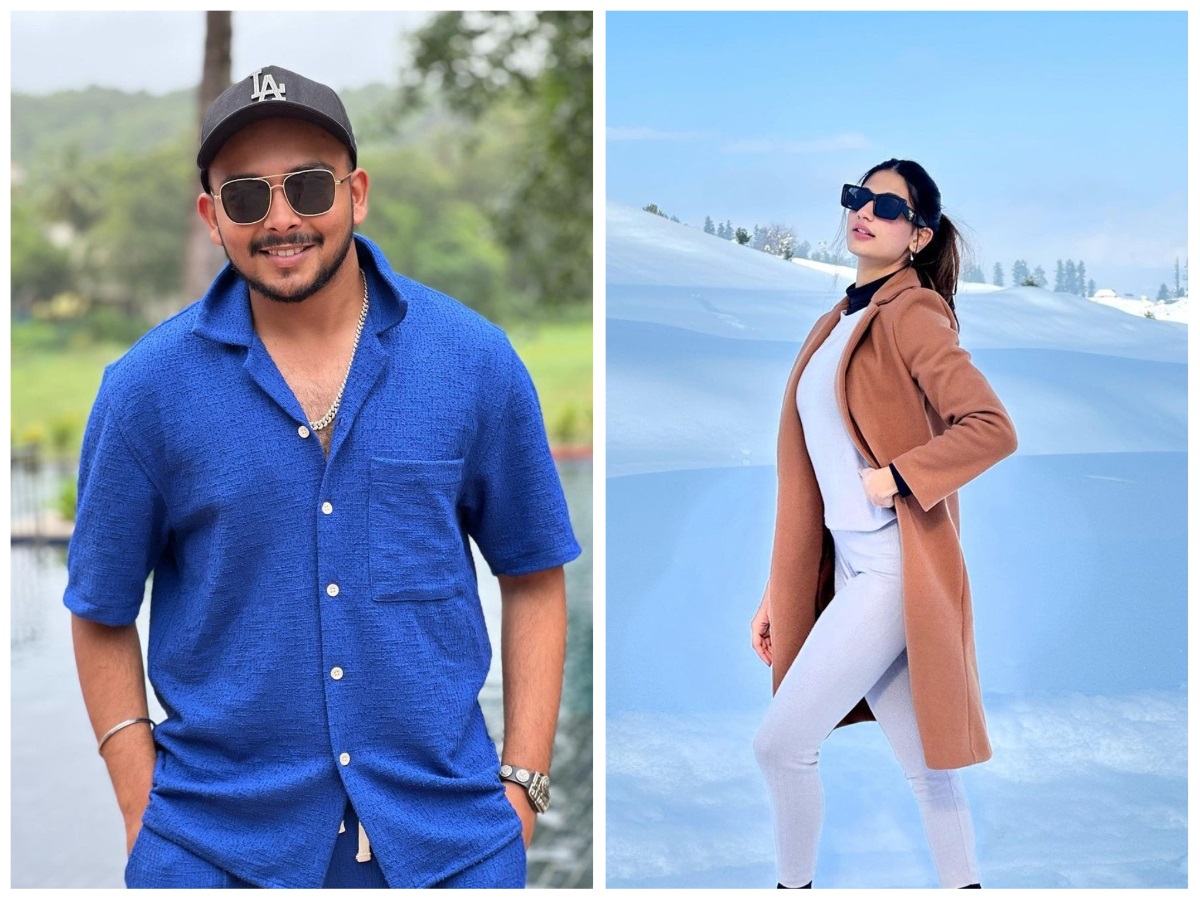 Prithvi Shaw enjoying with rumoured girlfriend actress Nidhi Tapadia in kashmir snowfall shared ...