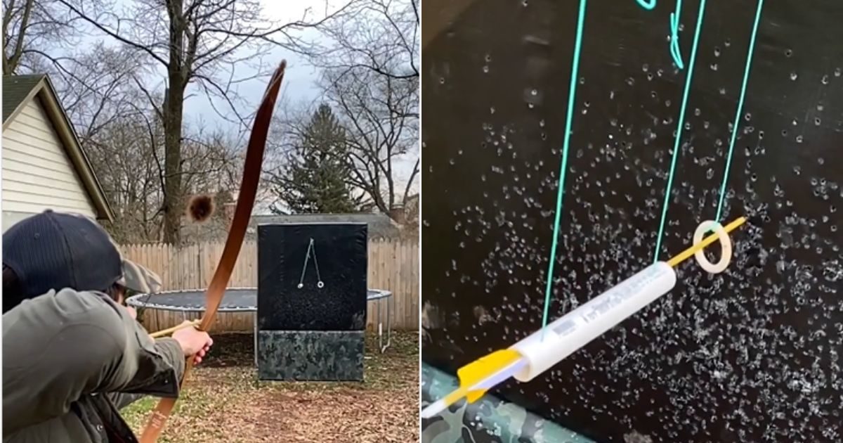 Person did such archery, continuously hit the target in rings this is ...