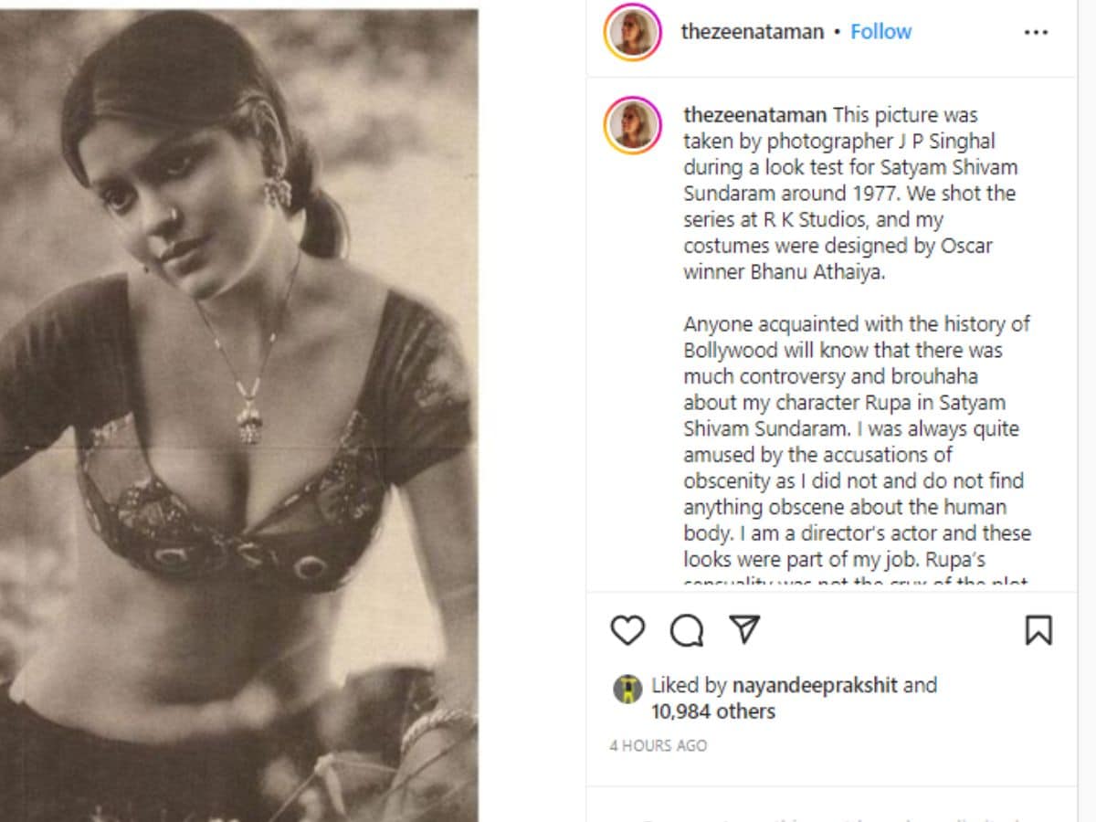 satyam shivam sundaram fame Zeenat Aman shares unseen break silence over her sensual look landed ...