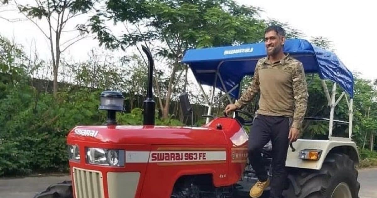 Mahi is driving tractor Mahendra Singh Dhoni learning farming tricks at ...
