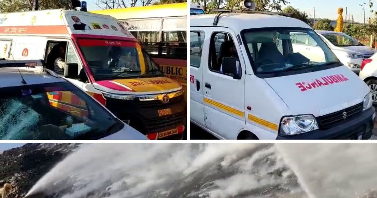 Fire at garbage mountain near biggest bio cng plant traffic jam on ...