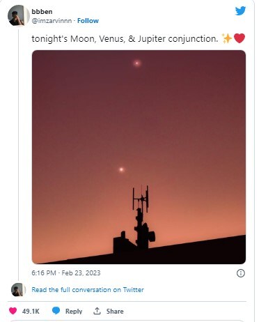 Moon venus and jupiter created perfect trifecta twiteer users shares ...