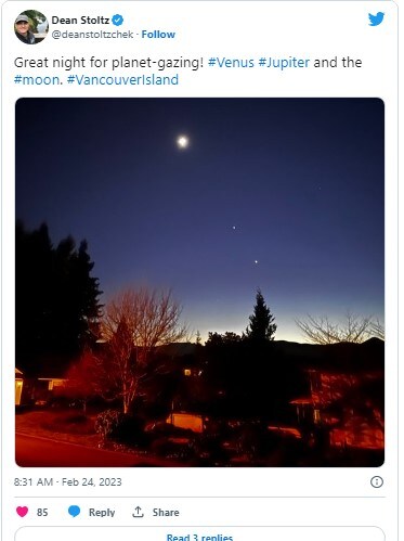 Moon venus and jupiter created perfect trifecta twiteer users shares ...