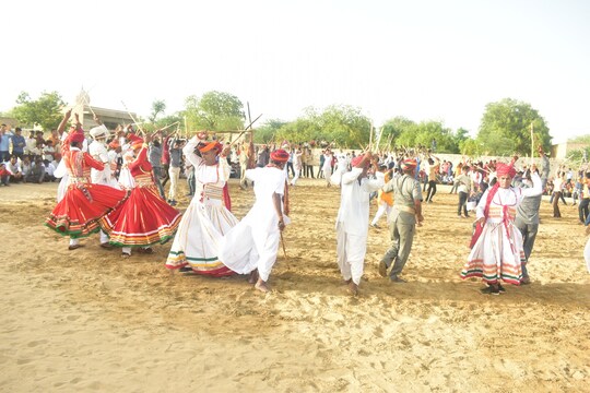 Rajasthanbarmerholi special ganga jamuna tehzeeb is seen here in barmer ...
