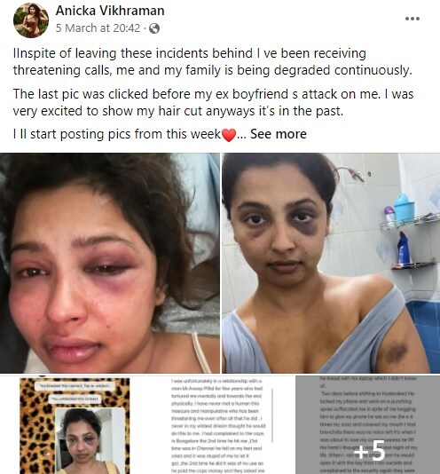 Malayalam actor anicka vikhraman accuses ex boyfriend anoop pillai of ...