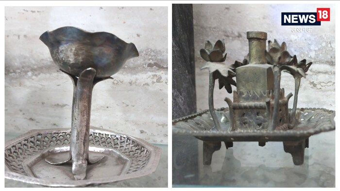 Nawab royal Holi Sharbat made in silver pot color was kept chandi plate ...
