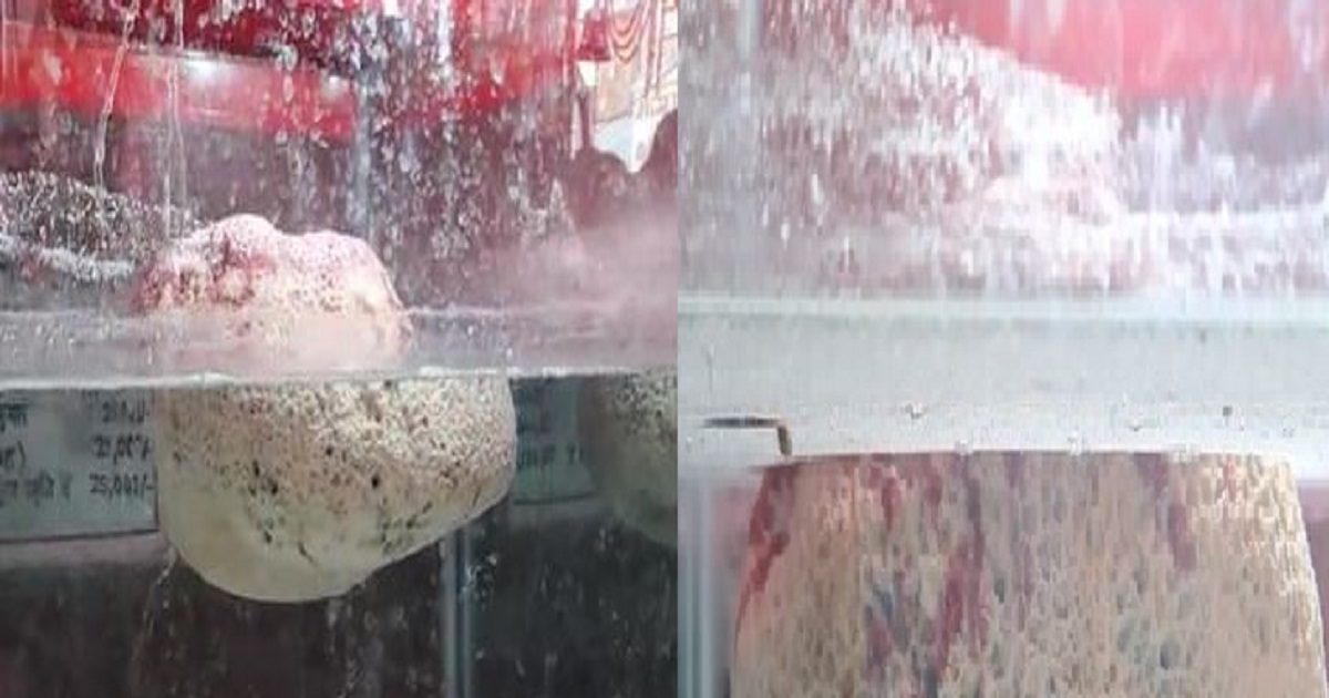 Shriram written stone floating in water Ramsetu patthar brought from ...