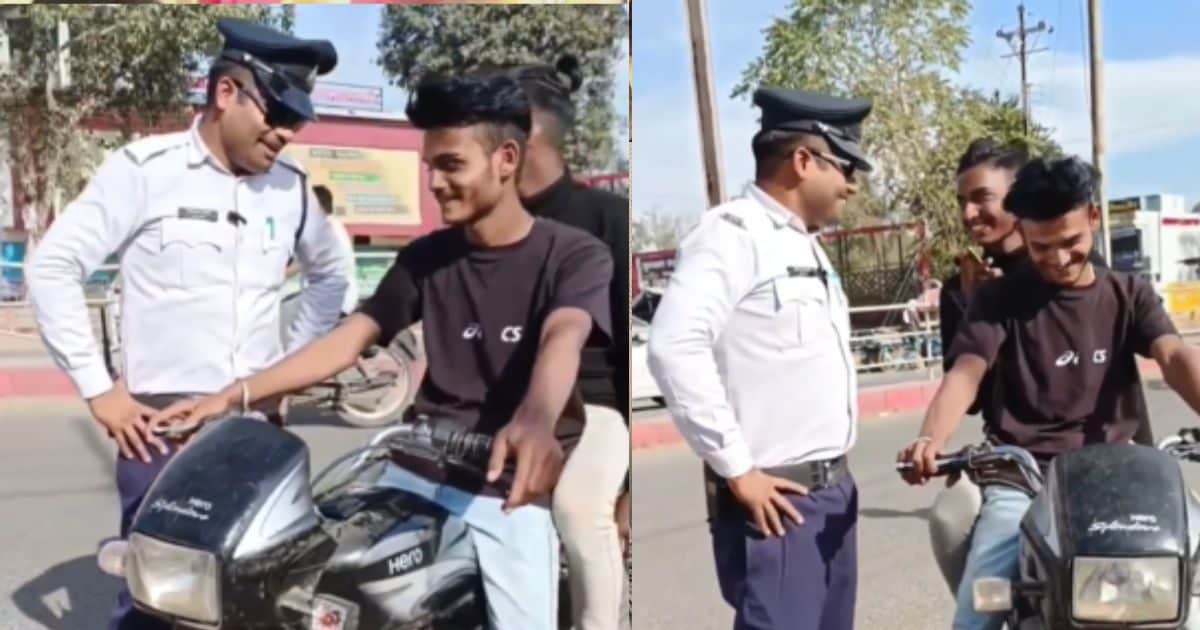 Traffic police viral video policeman singing song before giving ticket ...