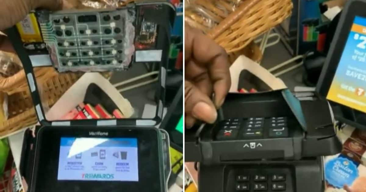 Card skimming theft scamming Card shimmer put on pos machine in shop ...