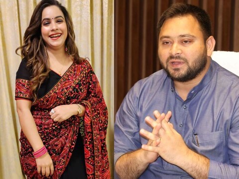 Bhojpuri singer hema pandey and tejashwi yadav gali dene ki rasm ka video viral from bihar ...