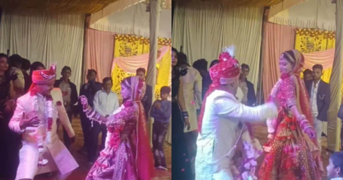 'खुला है मेरा पिंजरा...' गाने पर दुल्हा-दुल्हन का गदर डांस, पब्लिक बोली- हिट है जोड़ी! देखें ...