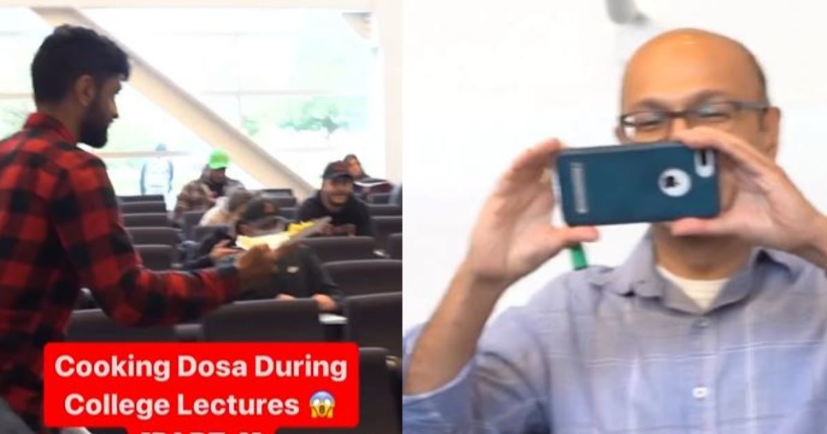 Indian student cooks dosa inside class at US college america ke callage ...