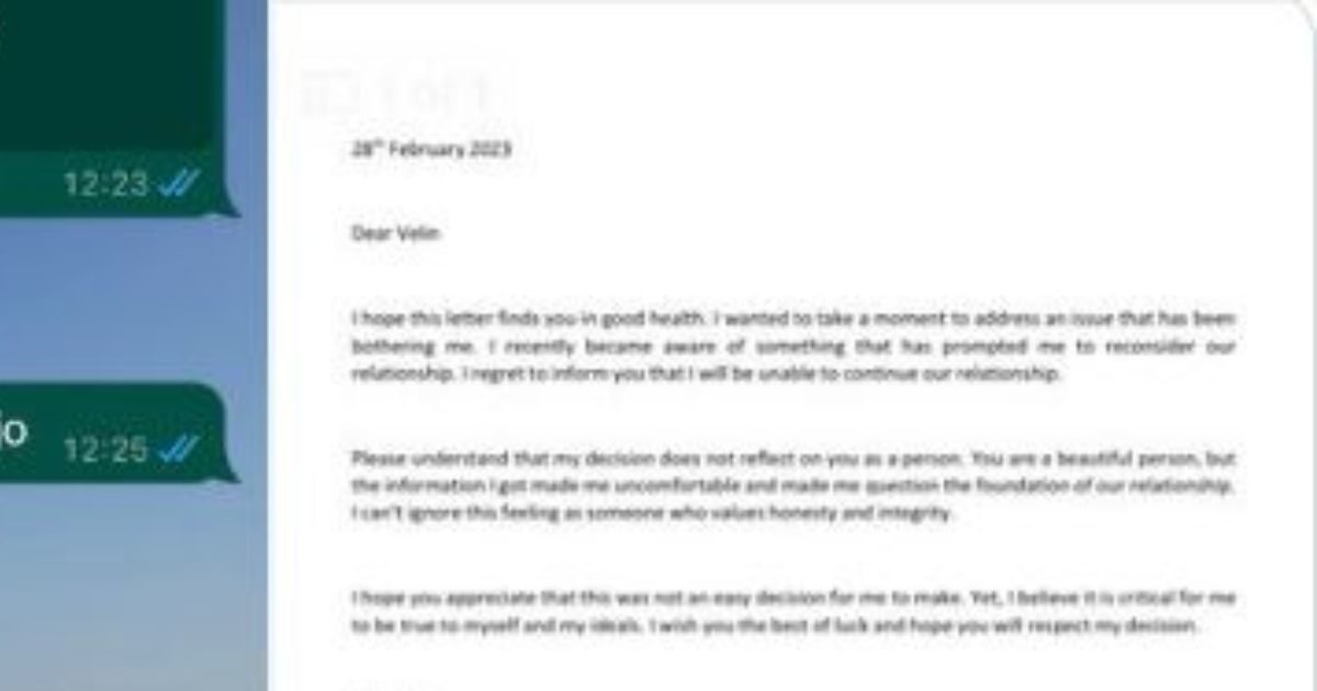 Man sends girlfriend letter of closure to confirm break up unique break ...